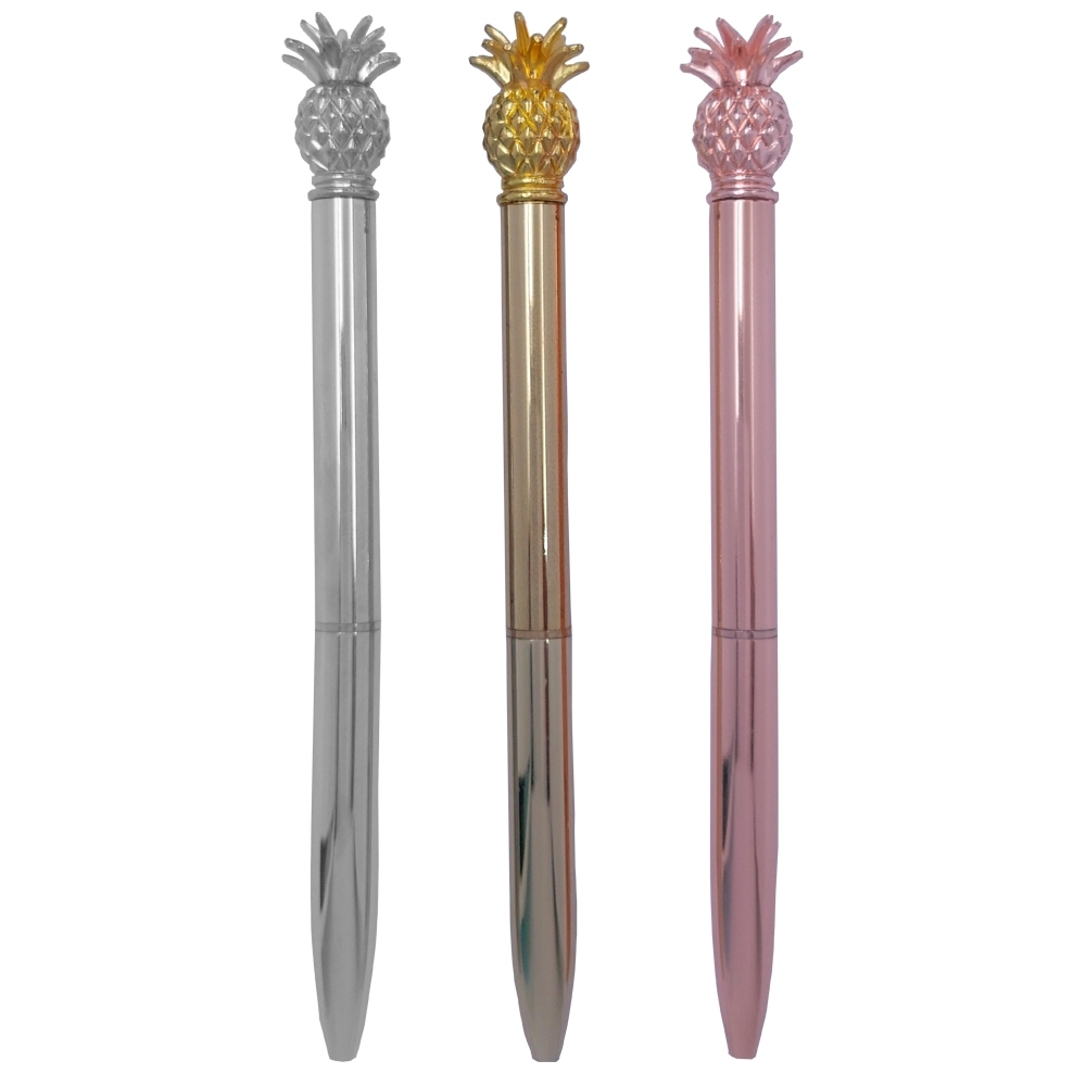 Brinde Caneta Esferográfica De Metal Abacaxi